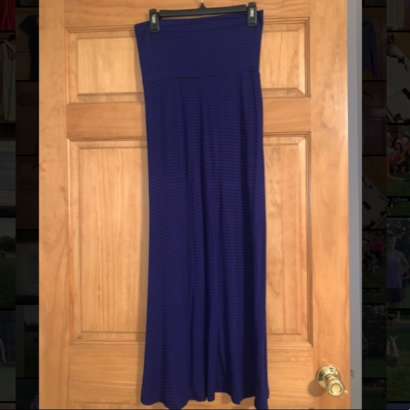 Skirts | Comfy Dark Blue Maxi Skirt | Poshmark
